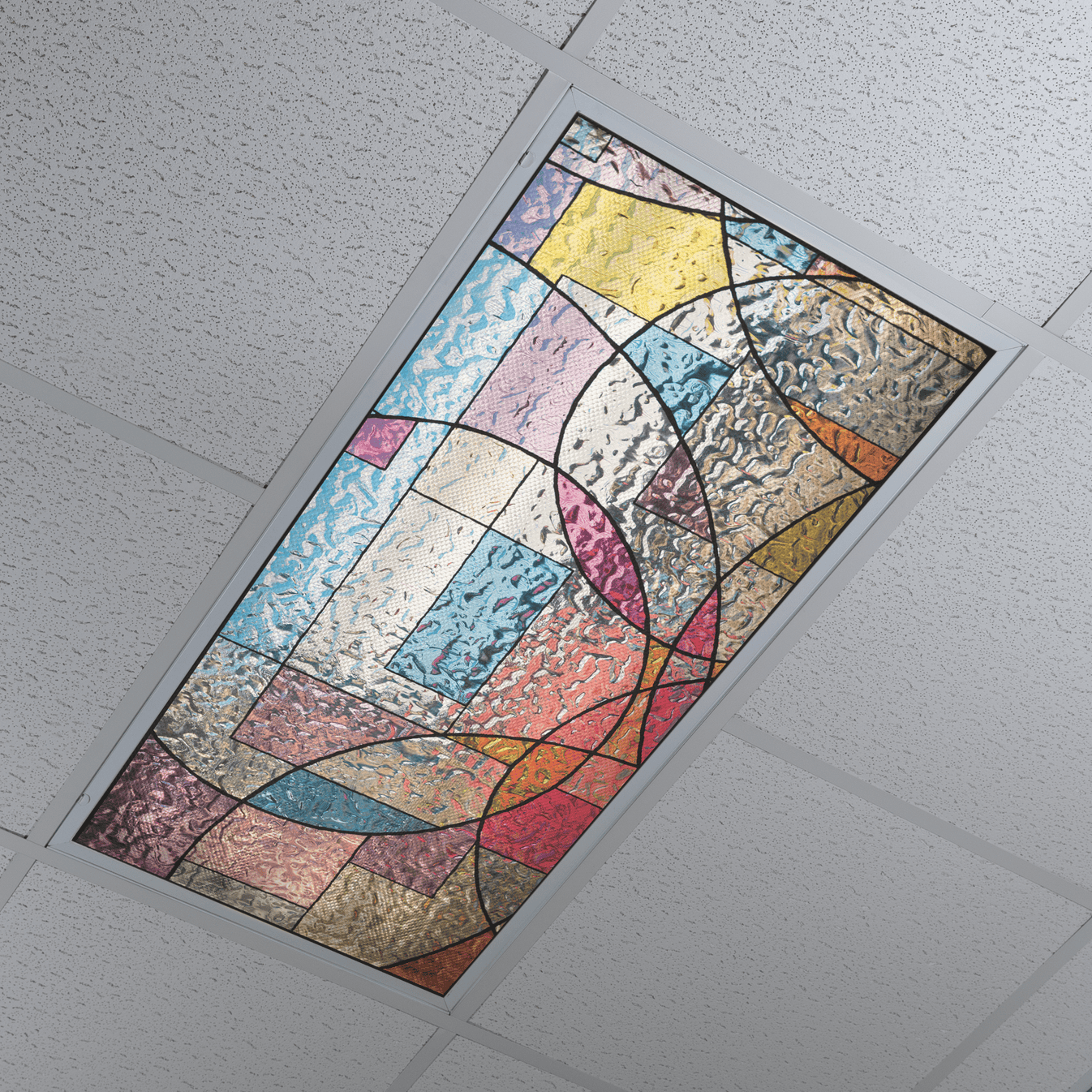 Bubbled Stained Glass | Fluorescent Light Cover Insert – Apollo Design Made