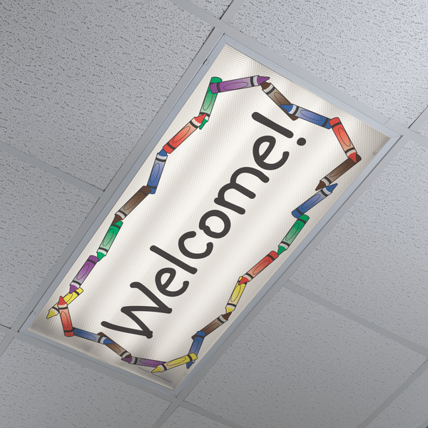 Crayon Welcome | Fluorescent Light Cover Insert – Apollo Design Made