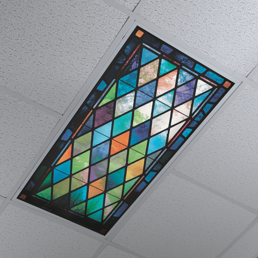 Rectangle Stained Glass | Fluorescent Light Cover Insert – Apollo ...